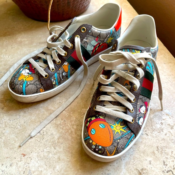 Shoes | Gucci Ace X Disney Huey Dewey And Louie Print | Poshmark